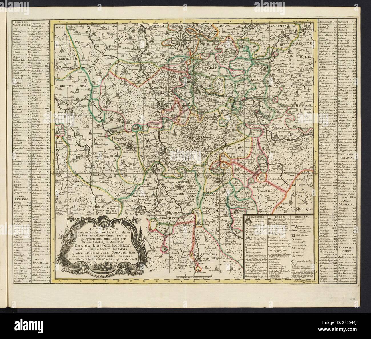 Kt. 18: Map of the offices Colditz, Leisnig, Rochlitz, Grimma, Müngen ...
