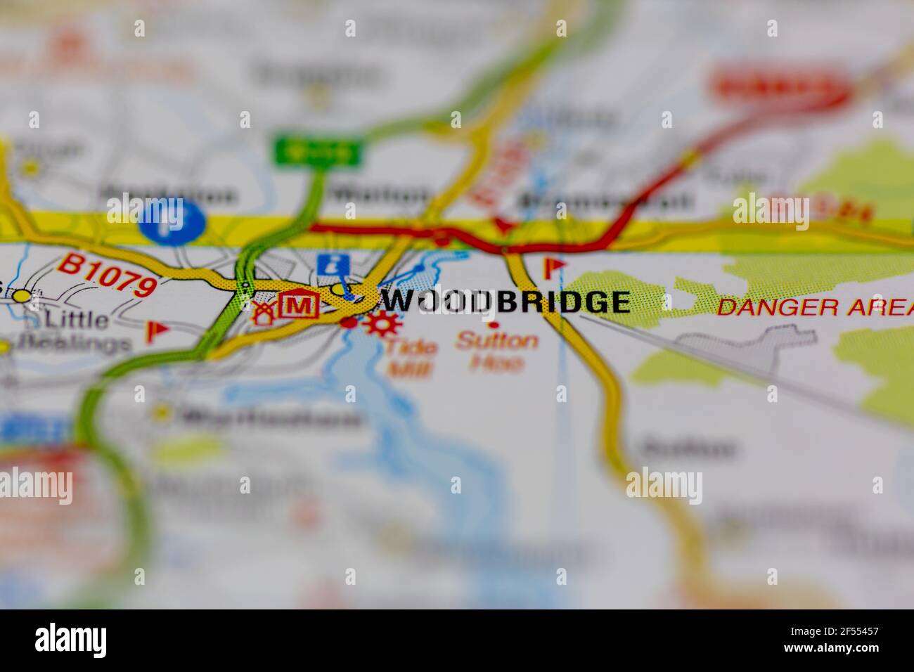 Woodbridge Shown on a Geography map or road map Stock Photo - Alamy