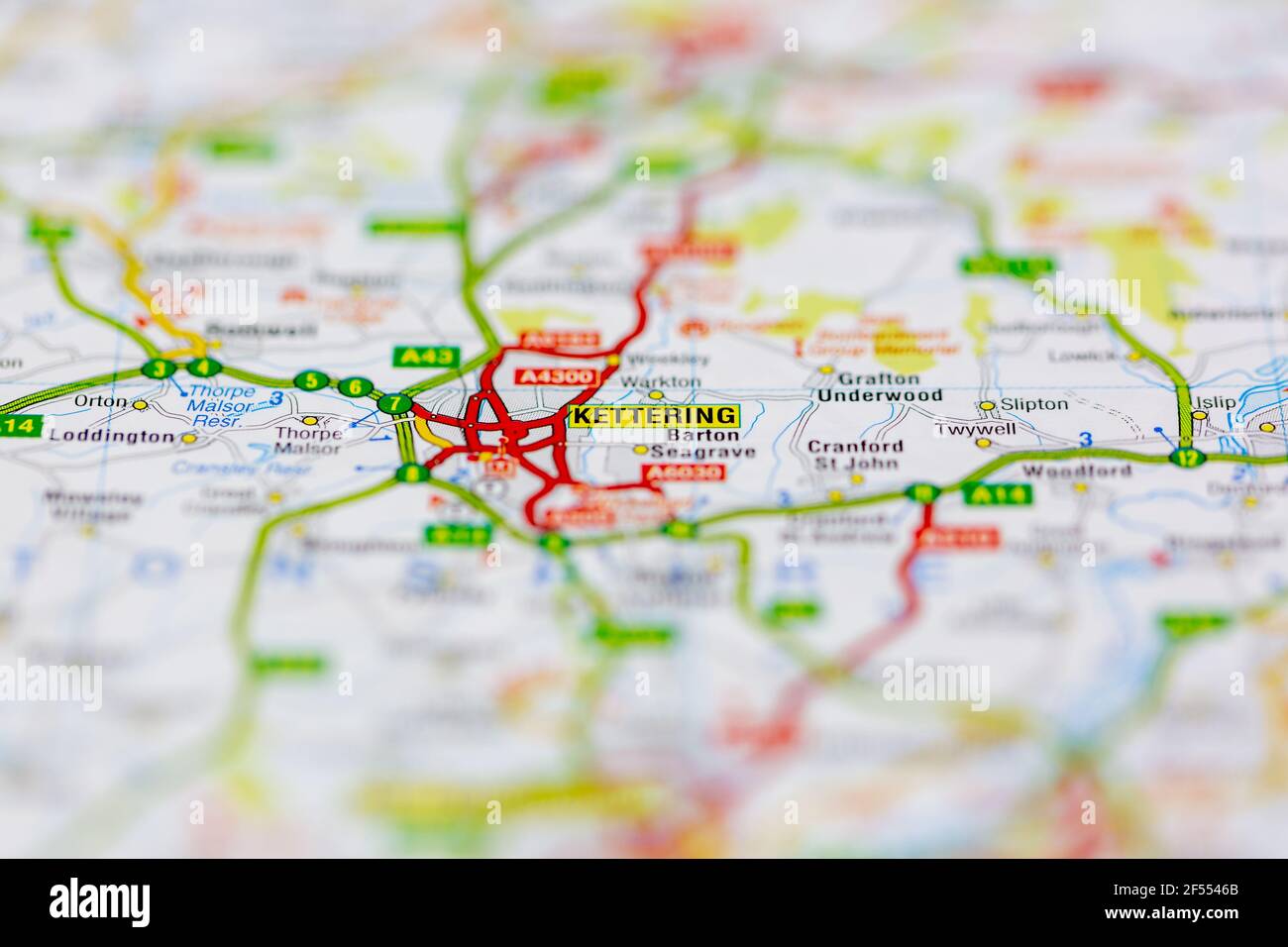 Kettering Shown on a Geography map or road map Stock Photo - Alamy