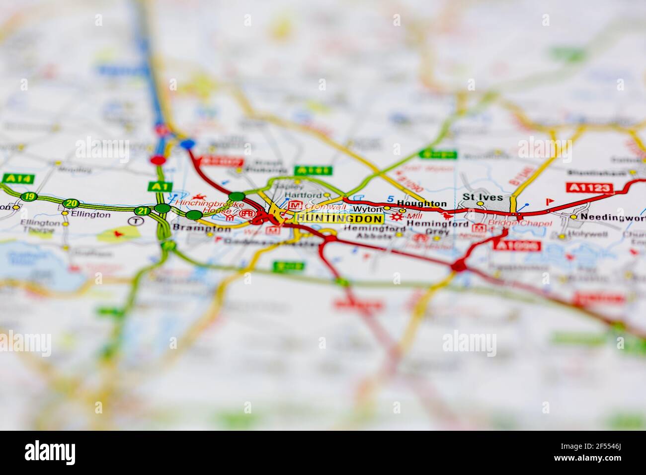 Huntingdon Shown on a Geography map or road map Stock Photo - Alamy