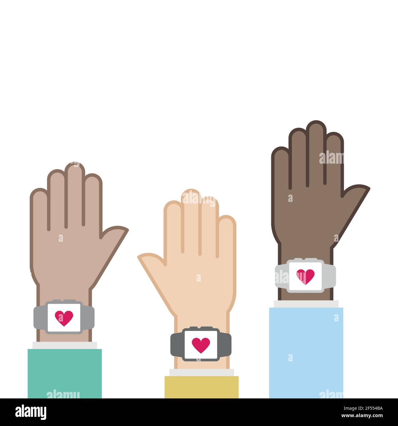 Wearing a smartwatch Stock Vector Images - Alamy