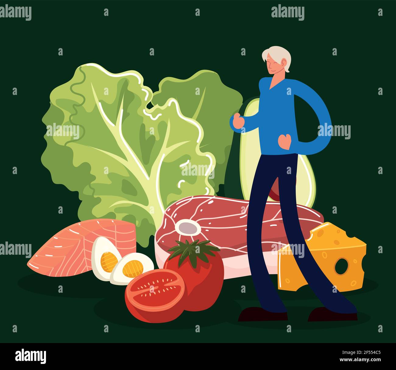 man healthy food Stock Vector Image & Art - Alamy
