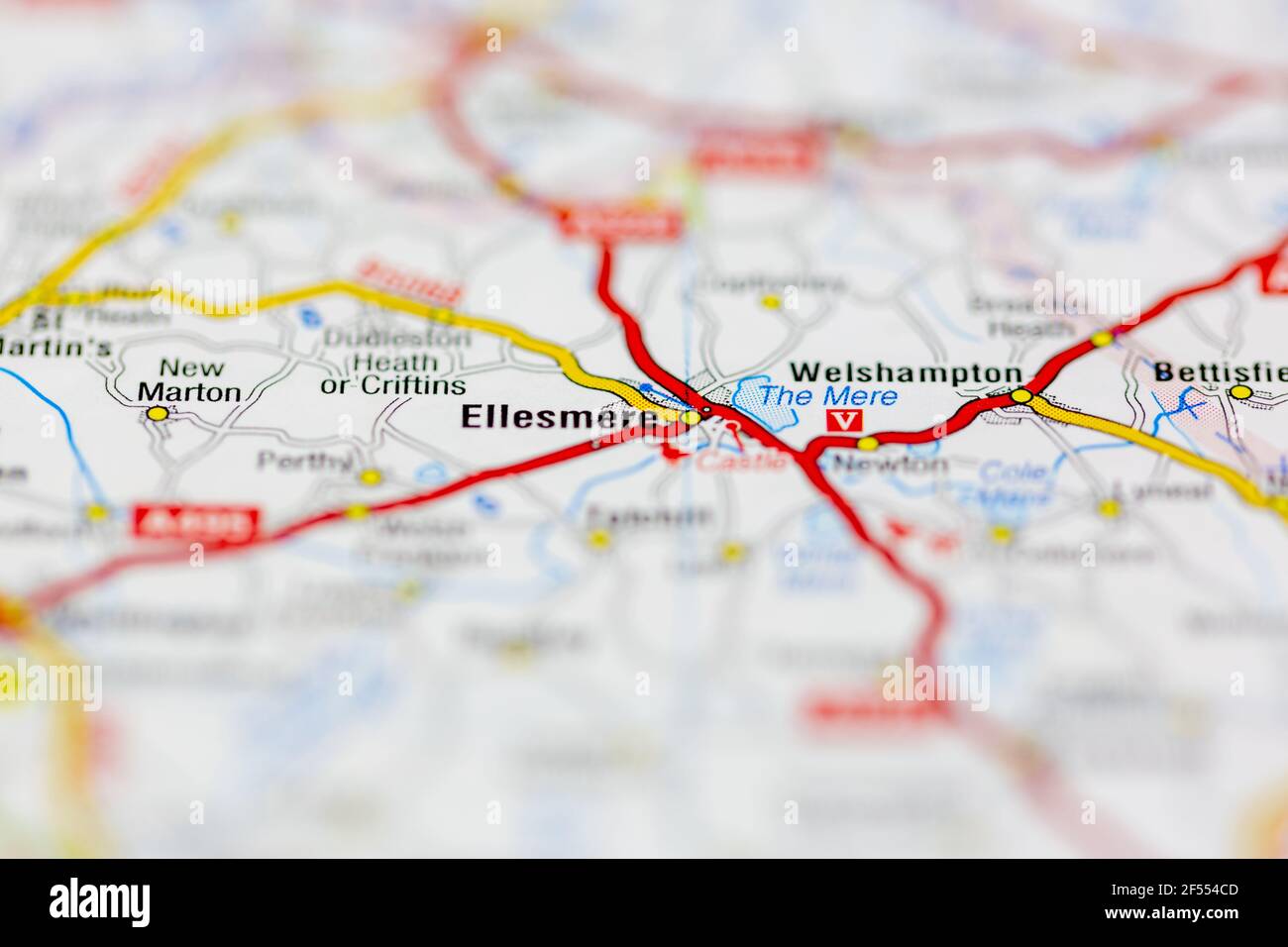 Ellesmere on a map hi-res stock photography and images - Alamy