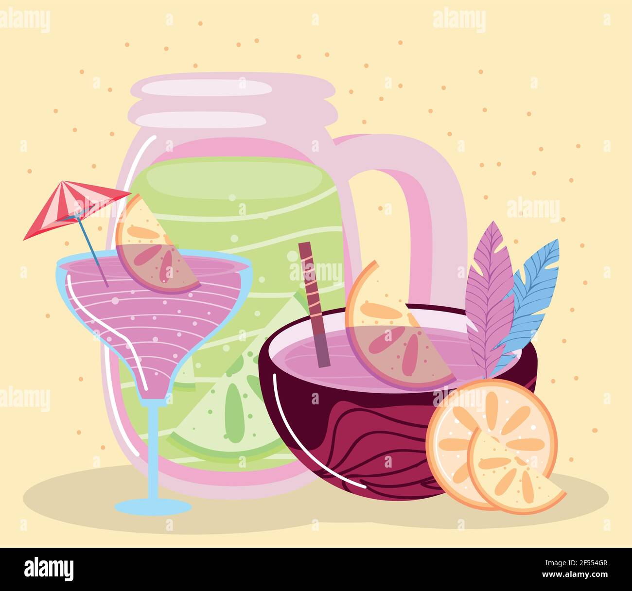 Summer drinks citrus cocktails Stock Vector Images - Alamy