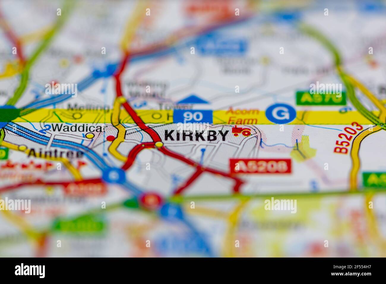 Kirkby Shown on a Geography map or road map Stock Photo - Alamy