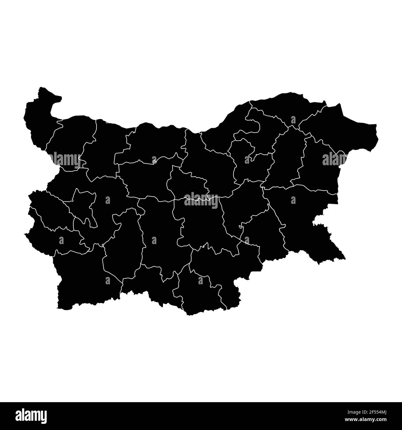 Bulgaria country map vector with regional areas Stock Vector Image ...