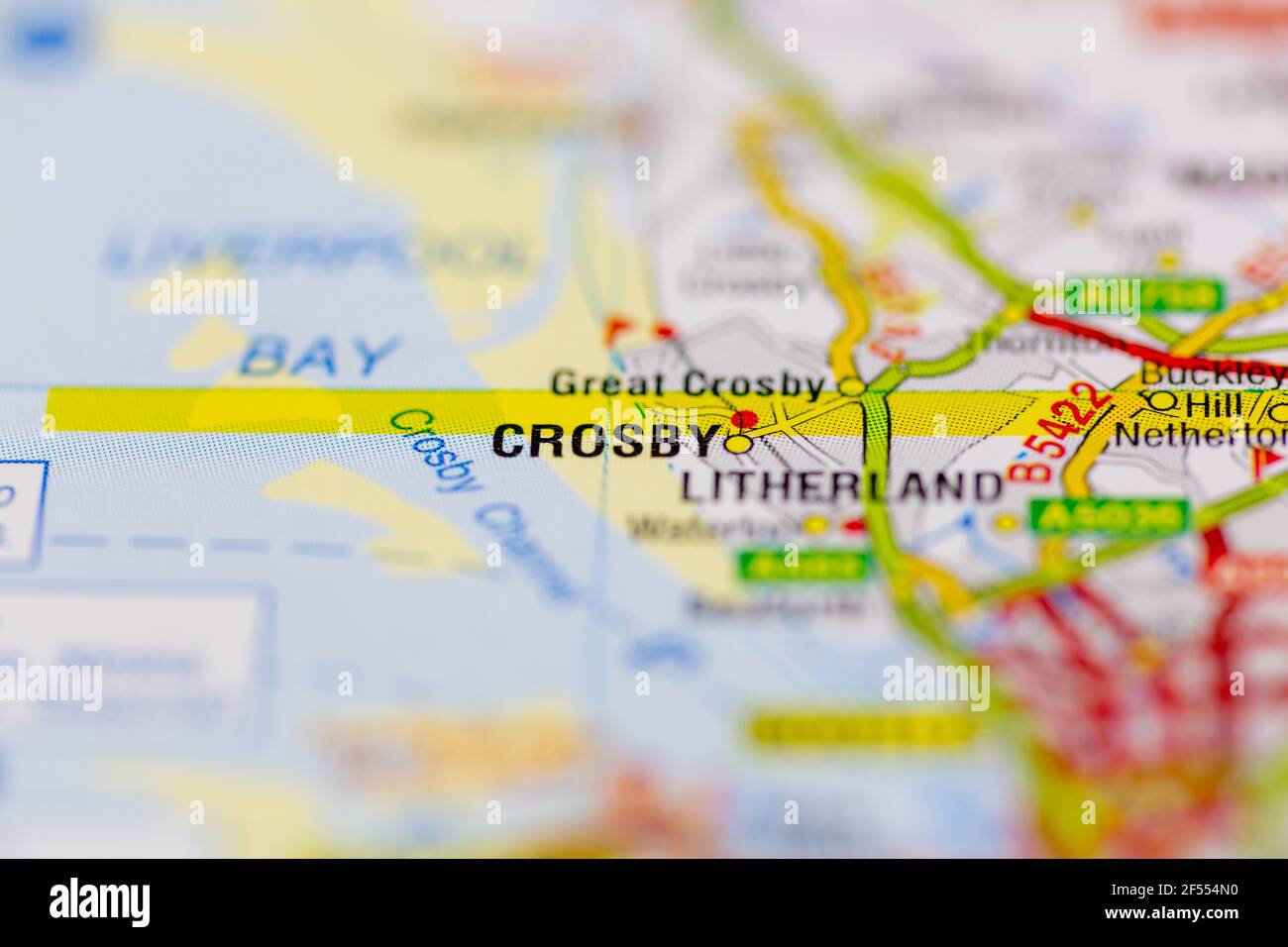 Crosby Shown on a Geography map or road map Stock Photo - Alamy