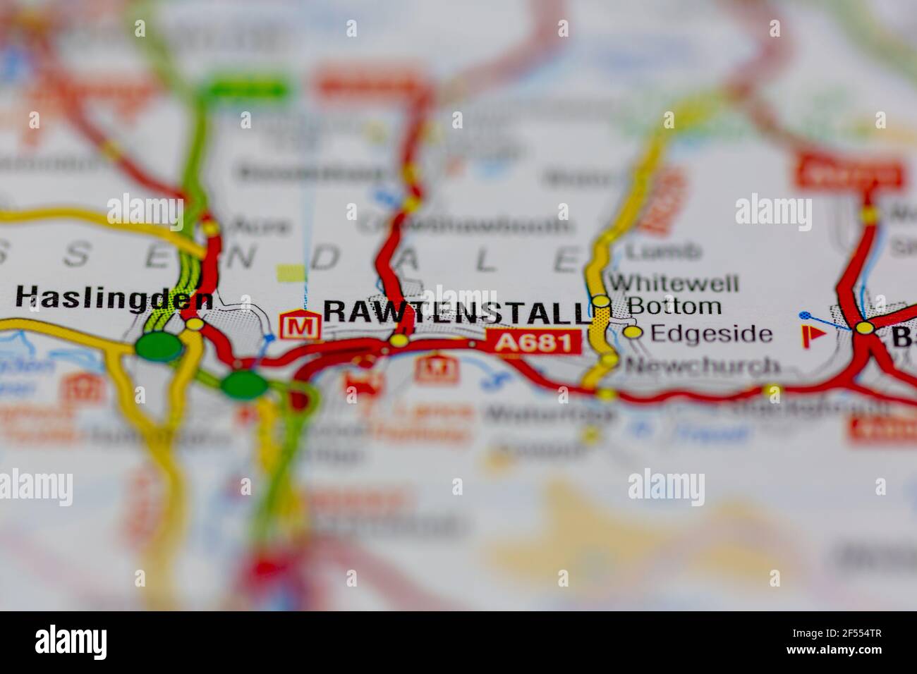Rawtenstall Shown on a Geography map or road map Stock Photo - Alamy