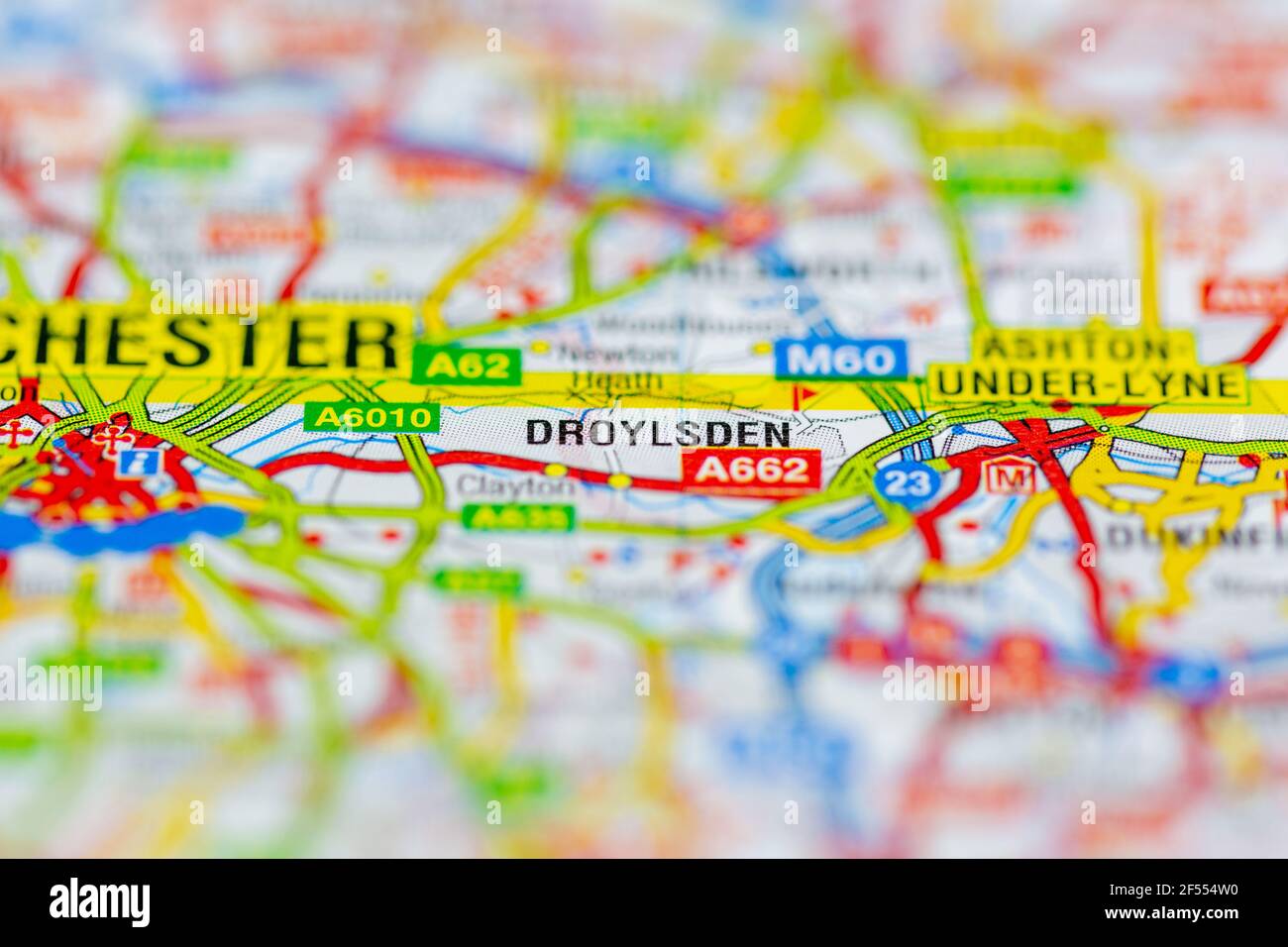 Droylsdon on a map hi-res stock photography and images - Alamy