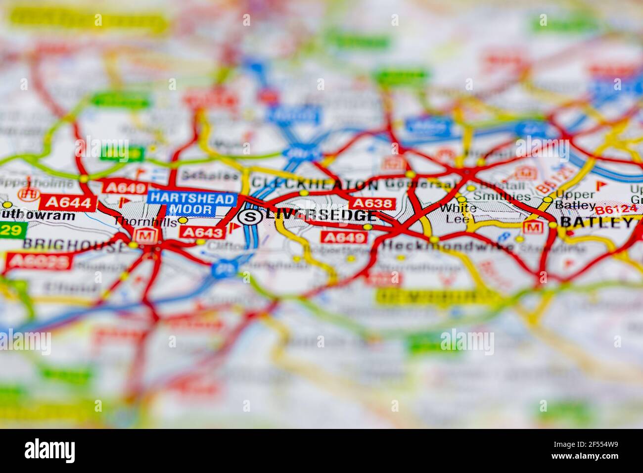 Liversedge Shown on a Geography map or road map Stock Photo - Alamy