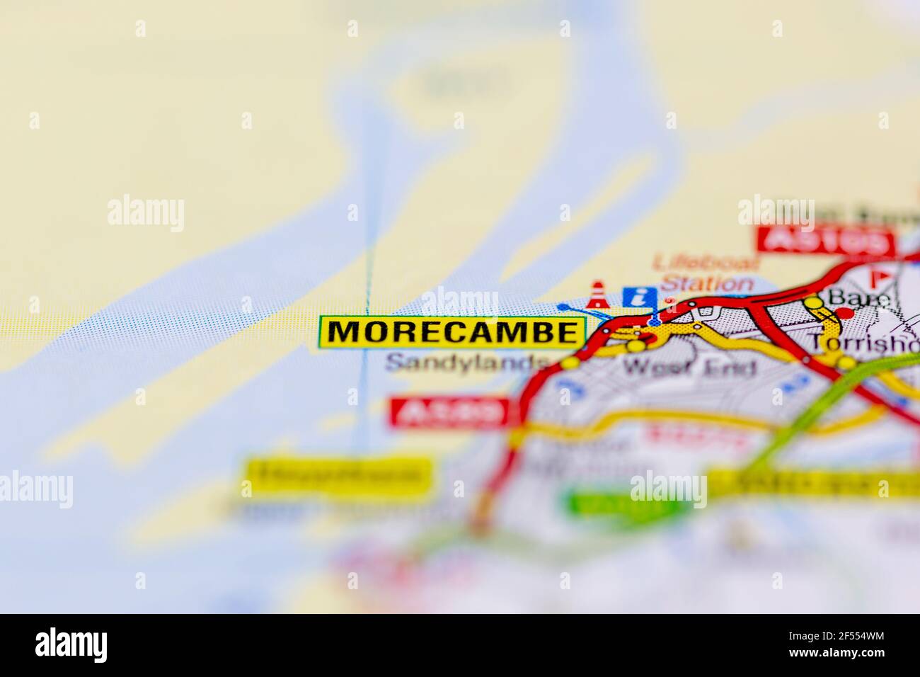 Morecambe Shown on a Geography map or road map Stock Photo - Alamy