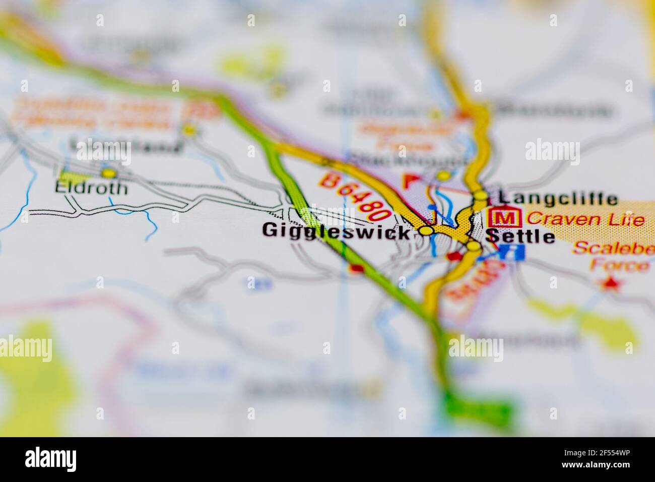 Giggleswick Shown on a Geography map or road map Stock Photo - Alamy