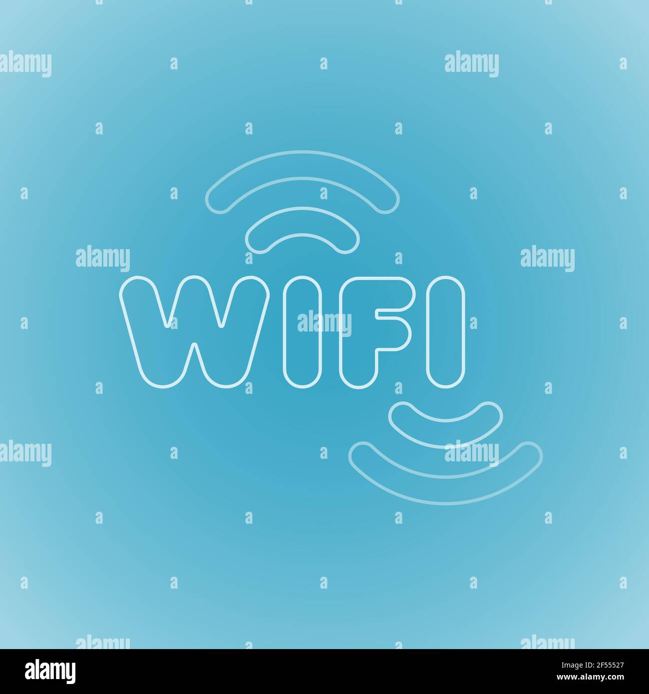 Outline white wifi sign. Vector illustration, flat design Stock Vector ...