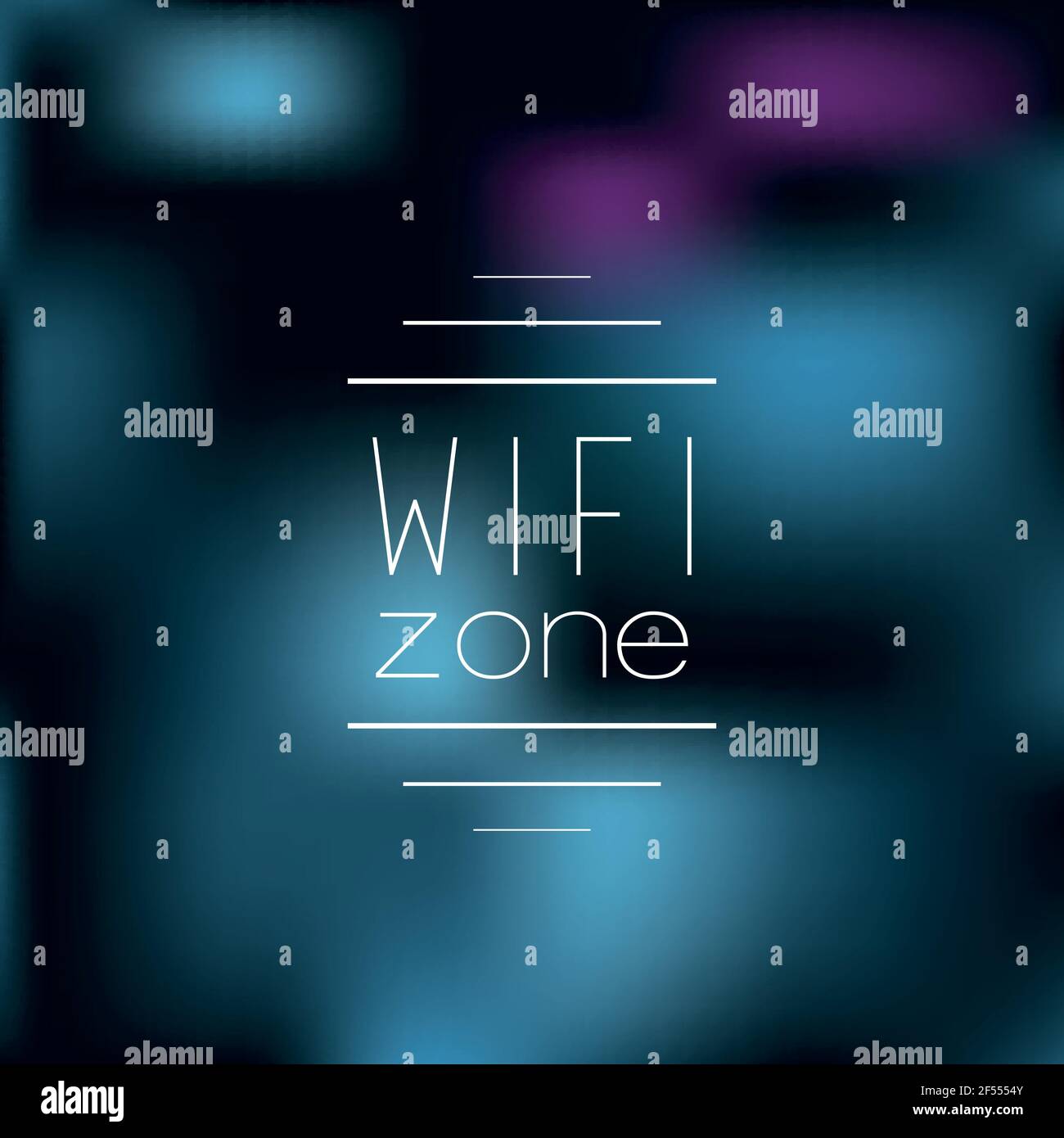 Wifi zone sign. Blurred background. Vector illustration, flat design ...