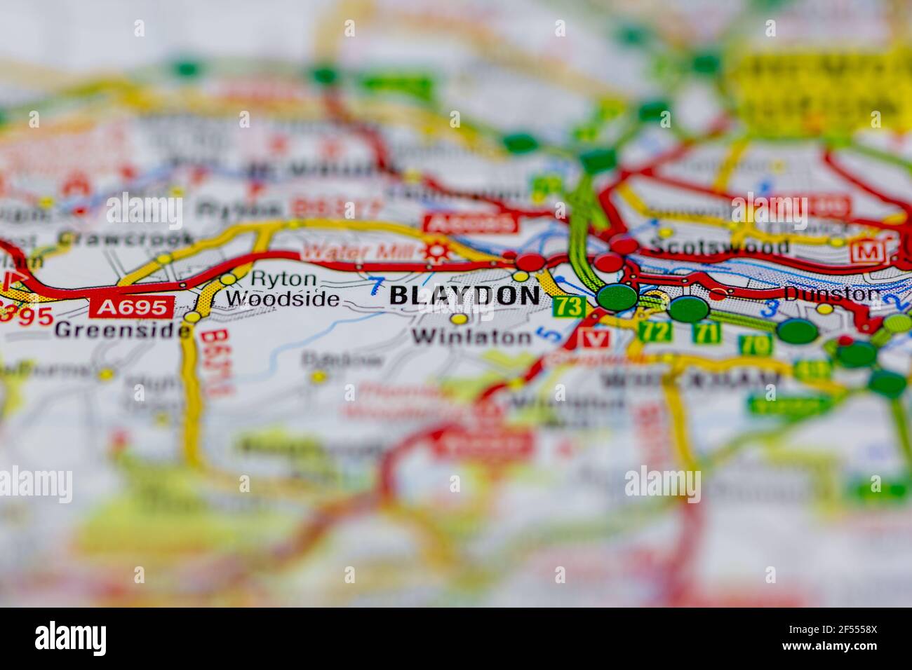 Blaydon Shown on a Geography map or road map Stock Photo - Alamy