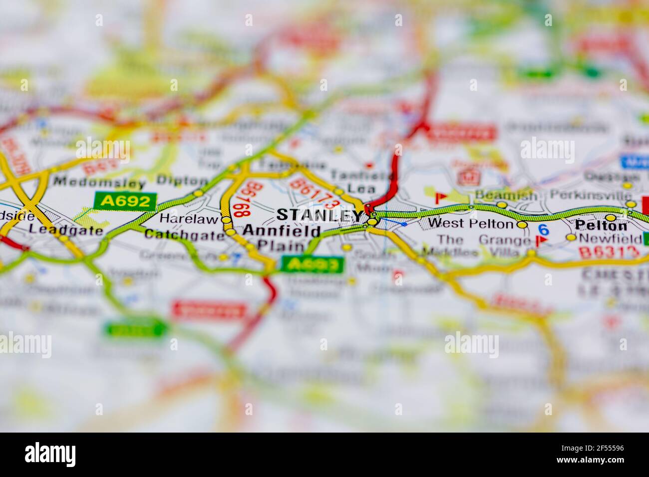 Stanley Shown on a Geography map or road map Stock Photo - Alamy