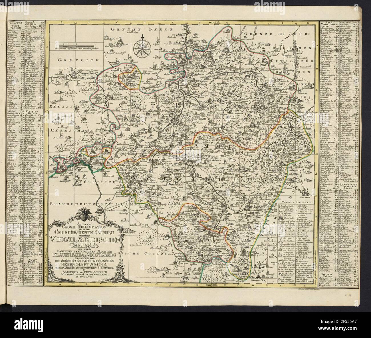 Kt. 28: Map of the Vogtland, about 1: 120 000, copper engraving, 1758 ...