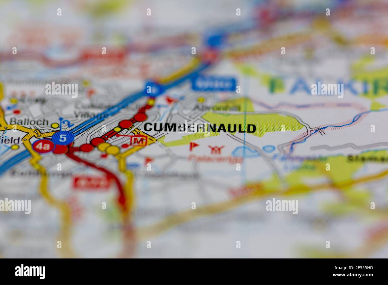 Cumbernauld on a map hi-res stock photography and images - Alamy