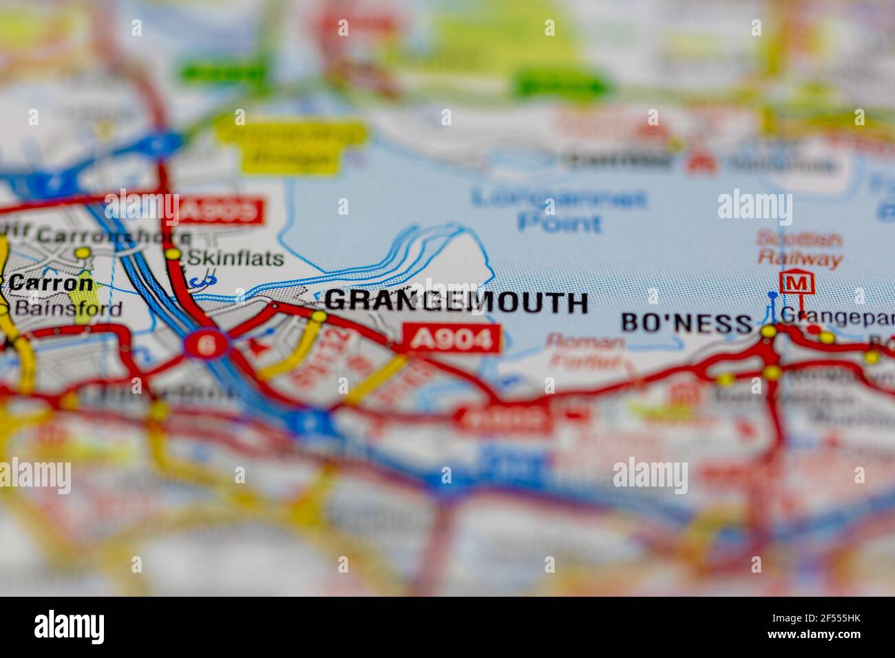 Grangemouth Shown on a Geography map or road map Stock Photo - Alamy