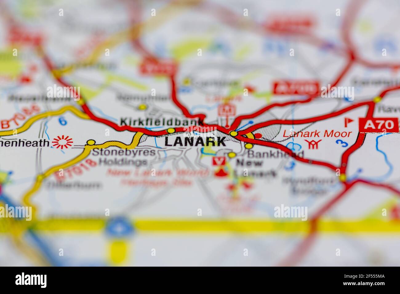 Lanark on a map hi-res stock photography and images - Alamy