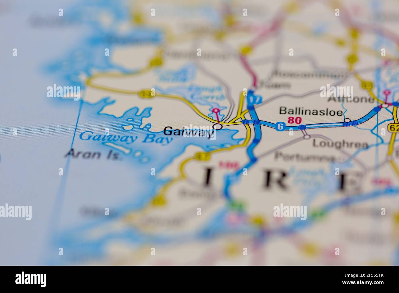 Galway Shown on a Geography map or road map Stock Photo - Alamy