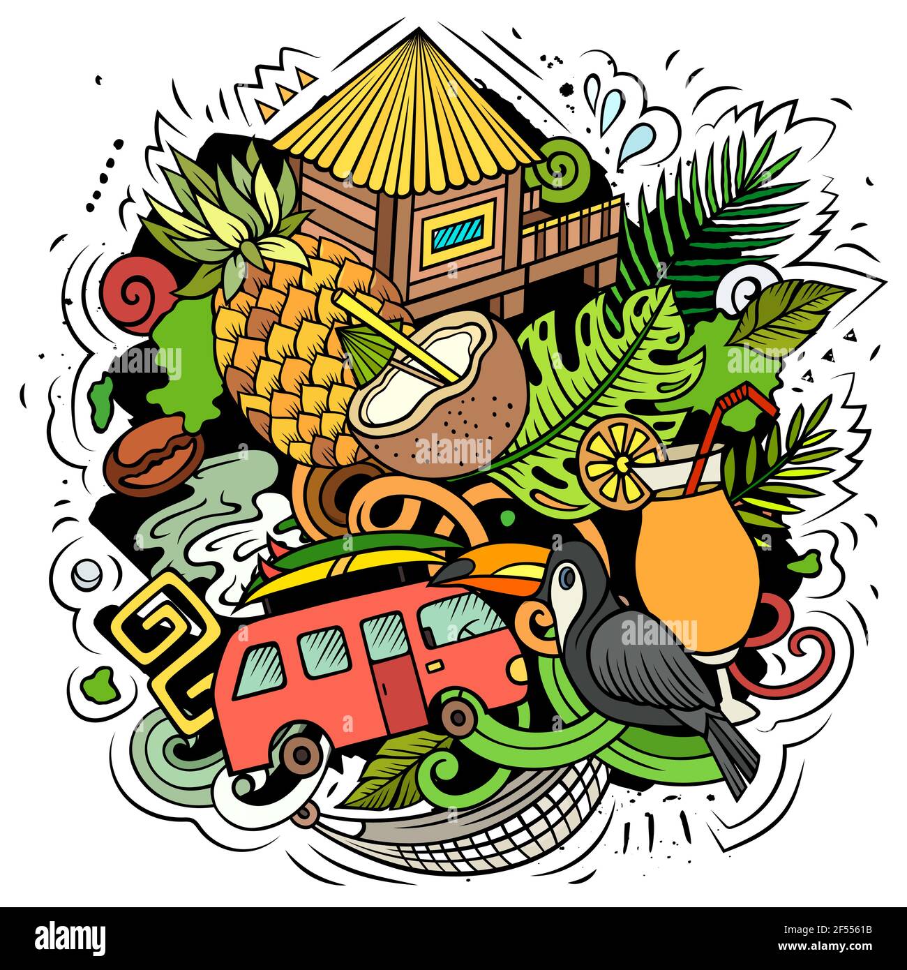Hawaii cartoon vector doodle design Stock Vector Image & Art - Alamy