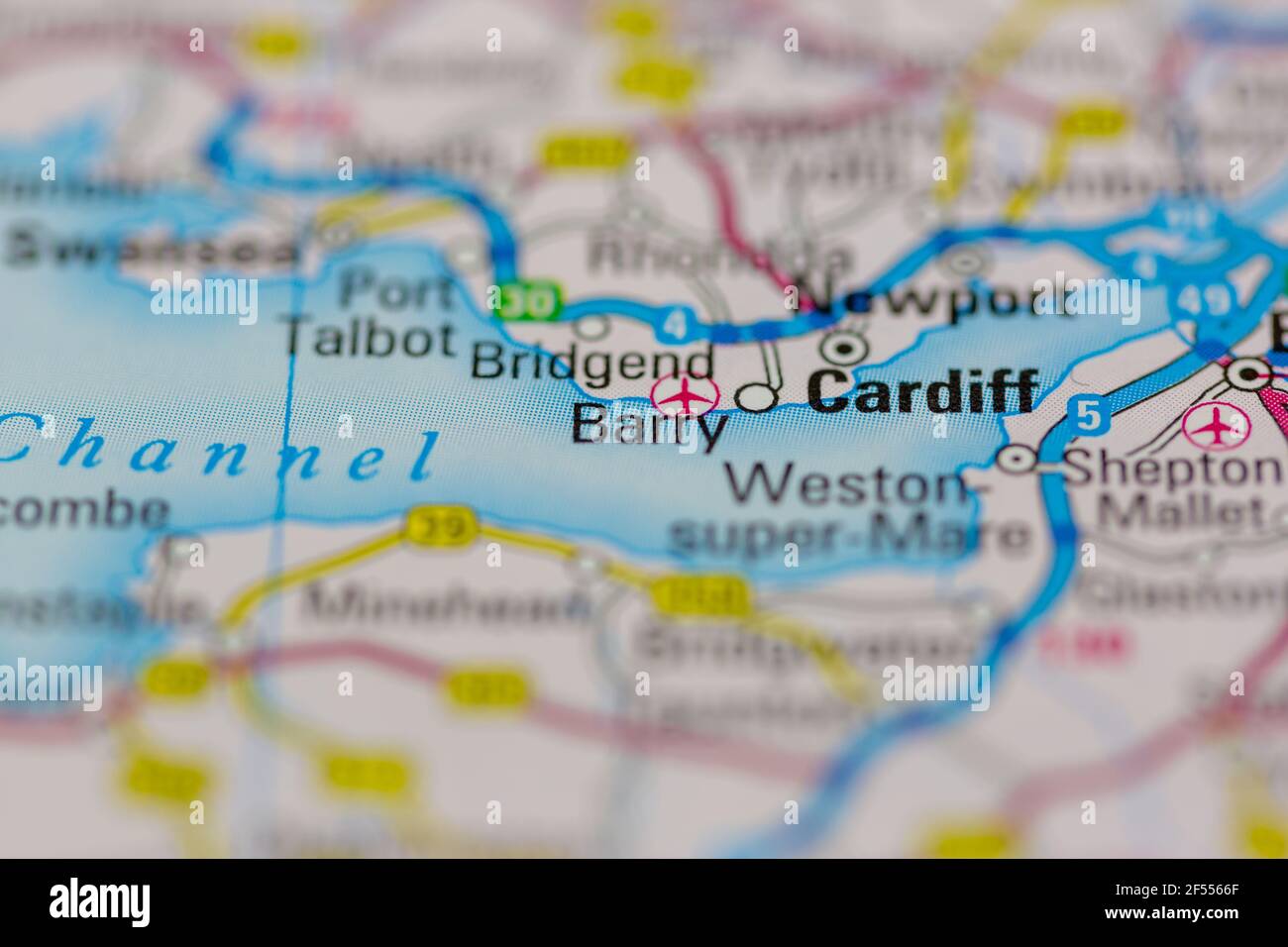 Barry Shown on a Geography map or road map Stock Photo - Alamy