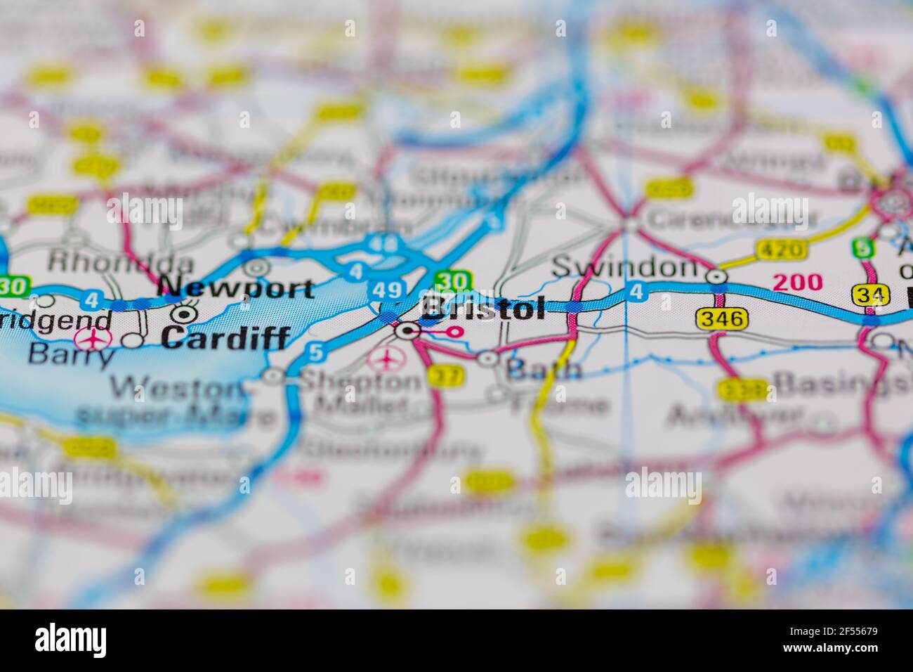 Bristol Shown on a Geography map or road map Stock Photo - Alamy