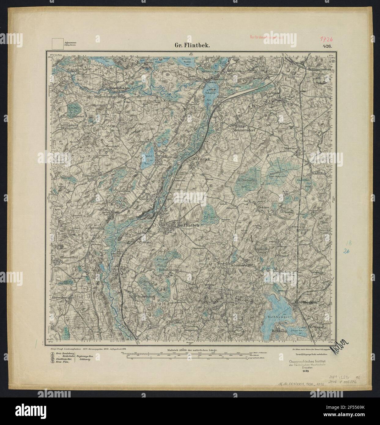 Testing table blade [1726] = 426: Groß Flintbek, 1918 Stock Photo - Alamy