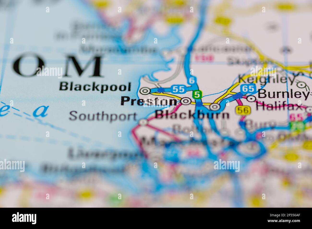 Preston Shown on a Geography map or road map Stock Photo - Alamy