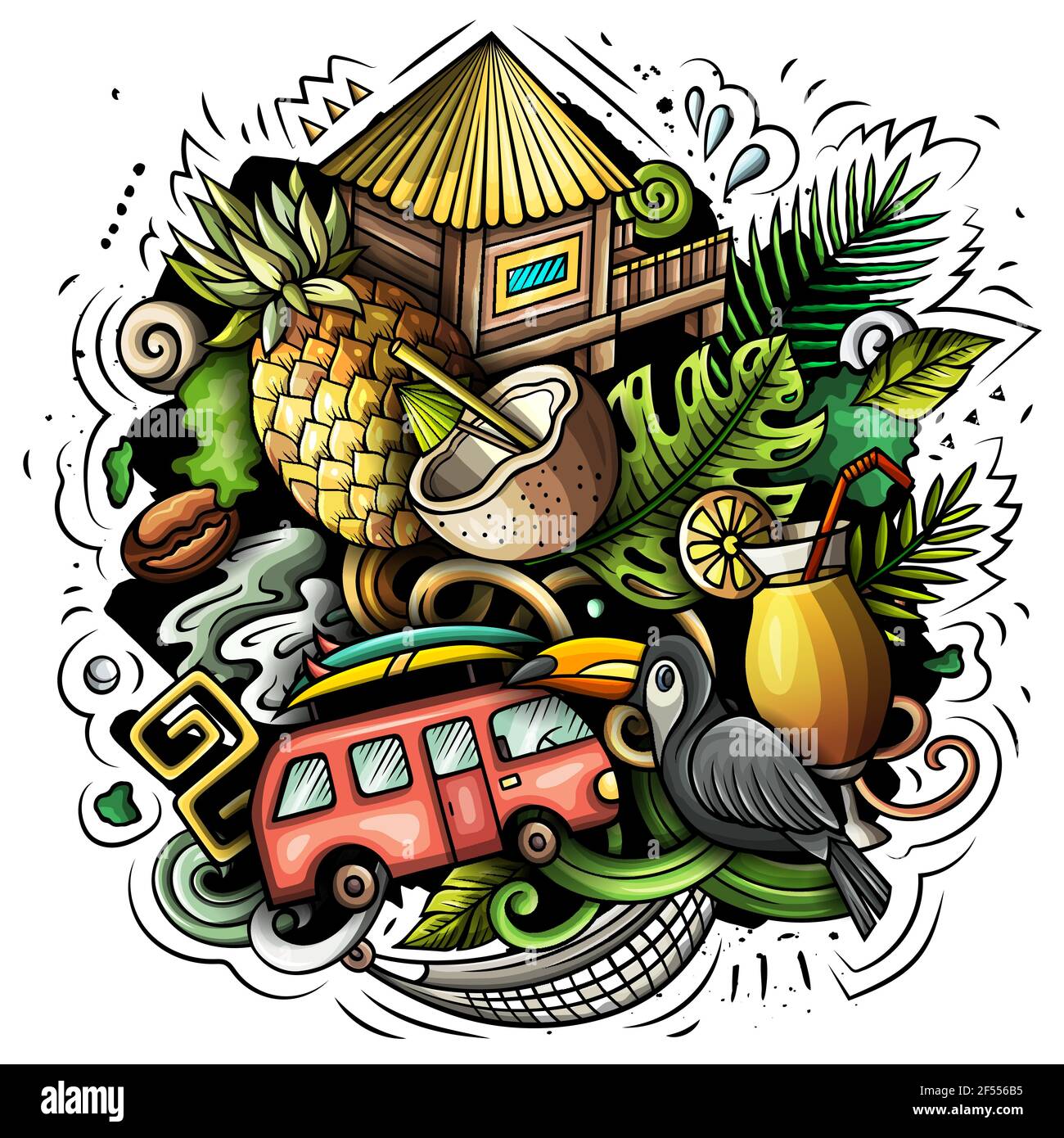 Hawaii cartoon vector doodle design Stock Vector Image & Art - Alamy