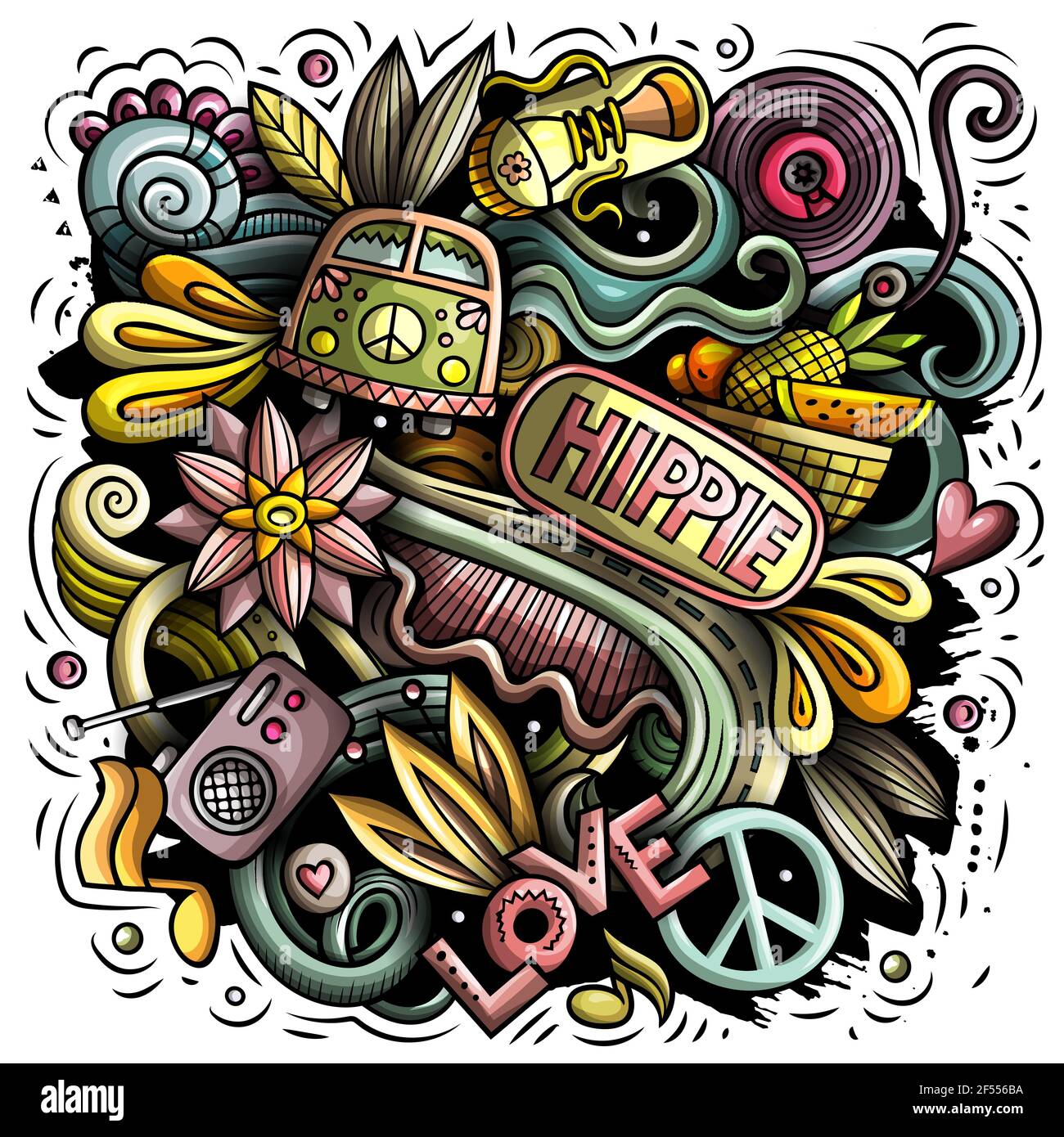 Hippie hand drawn vector doodles illustration Stock Vector Image & Art ... Hippie hand drawn vector doodles illustration Stock Vector Image & Art ...