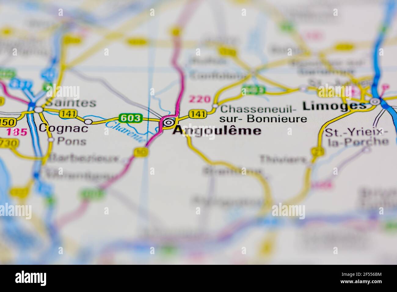 Angouleme Shown on a Geography map or road map Stock Photo - Alamy