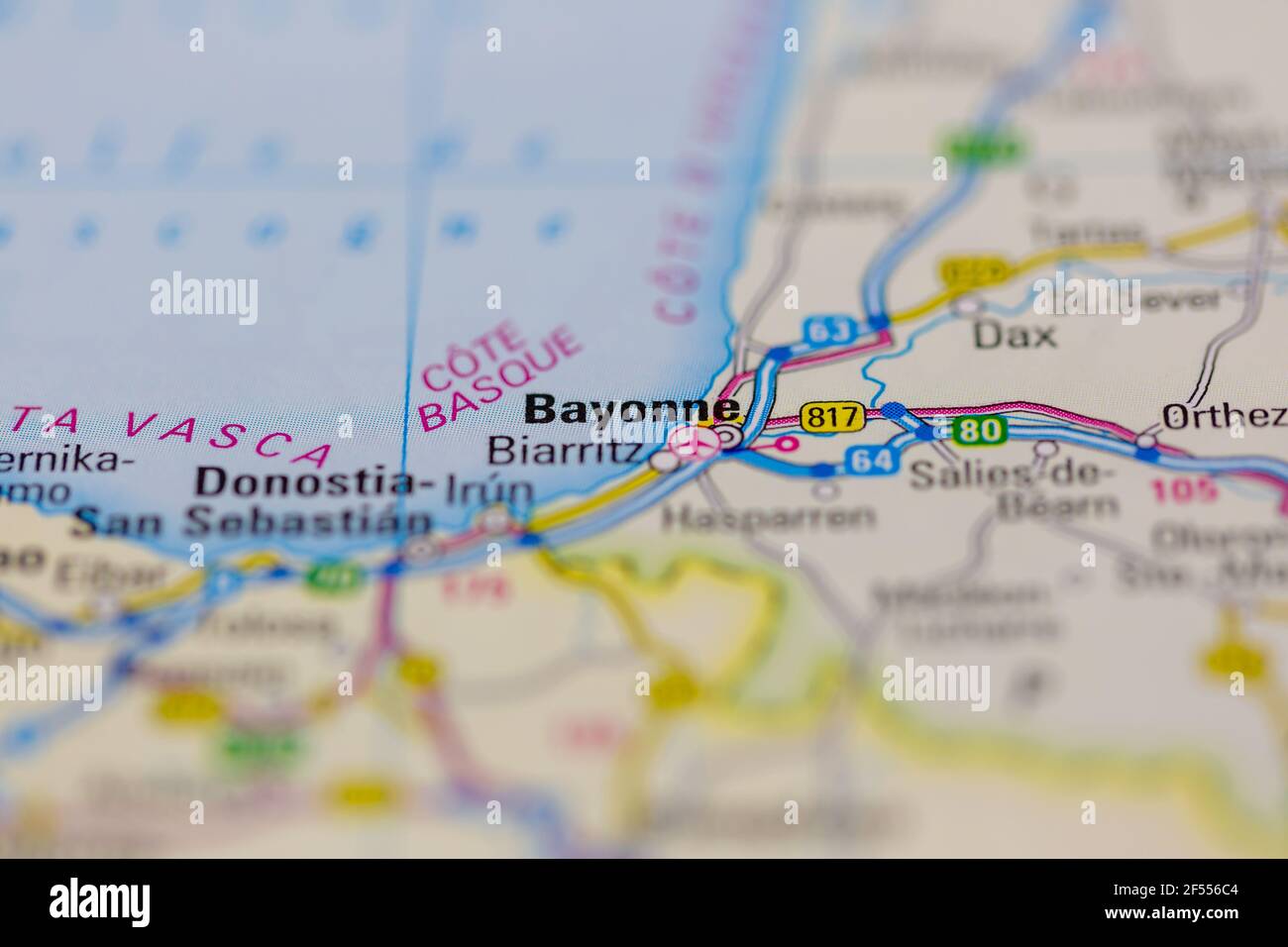 Bayonne Shown on a Geography map or road map Stock Photo - Alamy