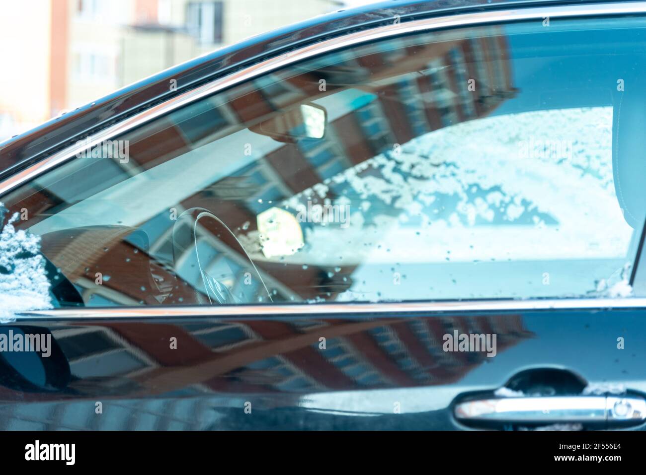 Shiny clean window of new machine Stock Photo - Alamy