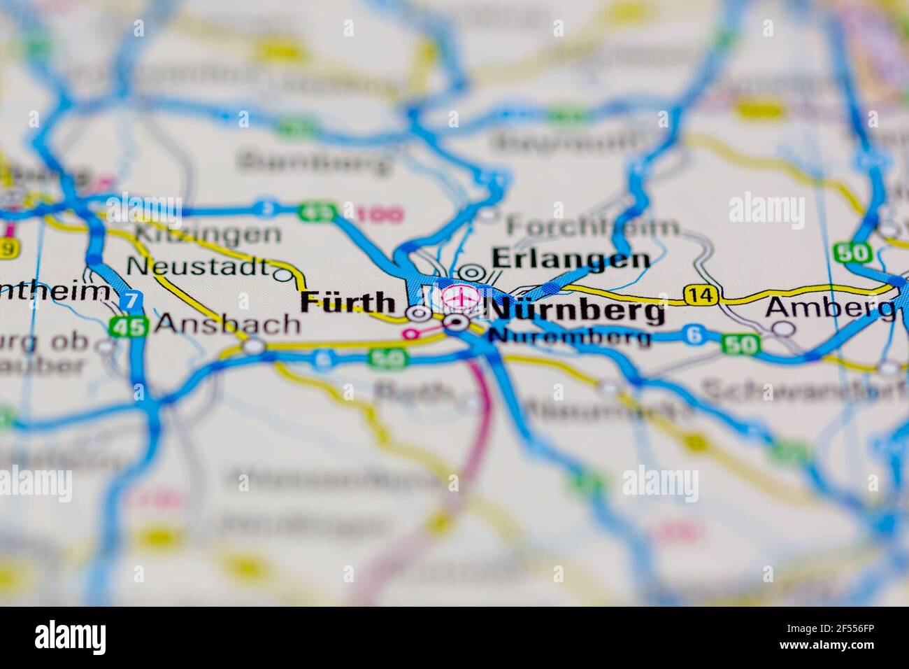 Furth Shown on a Geography map or road map Stock Photo - Alamy