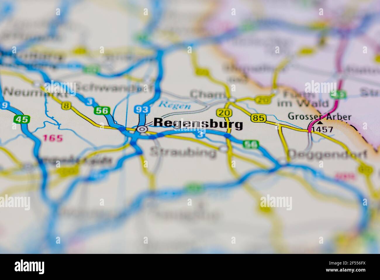 Regensburg Shown on a Geography map or road map Stock Photo - Alamy