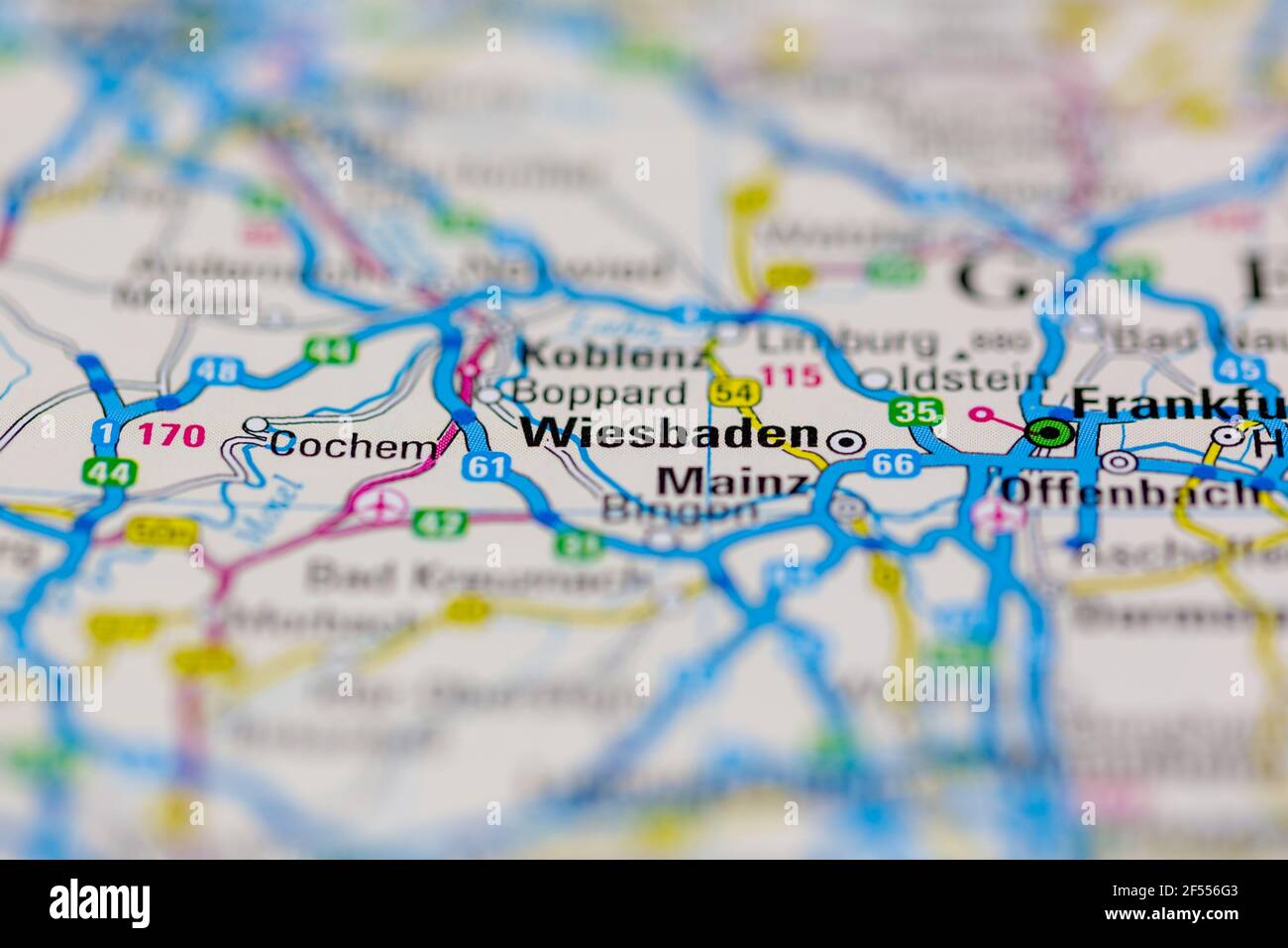 Wiesbaden Shown on a Geography map or road map Stock Photo - Alamy