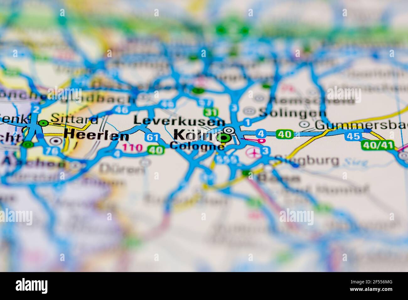 Koln Shown on a Geography map or road map Stock Photo - Alamy