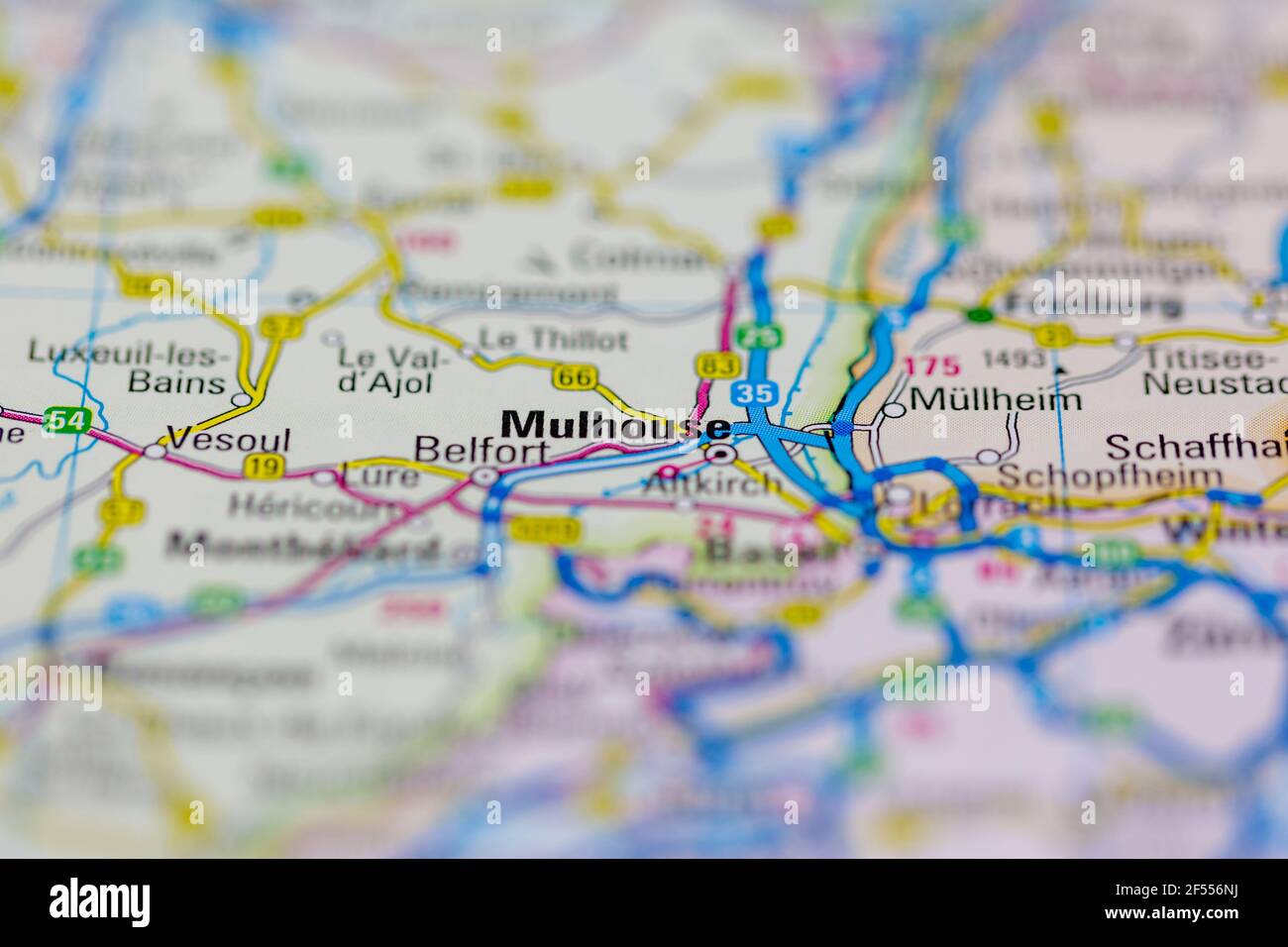 Mulhouse Shown on a Geography map or road map Stock Photo - Alamy