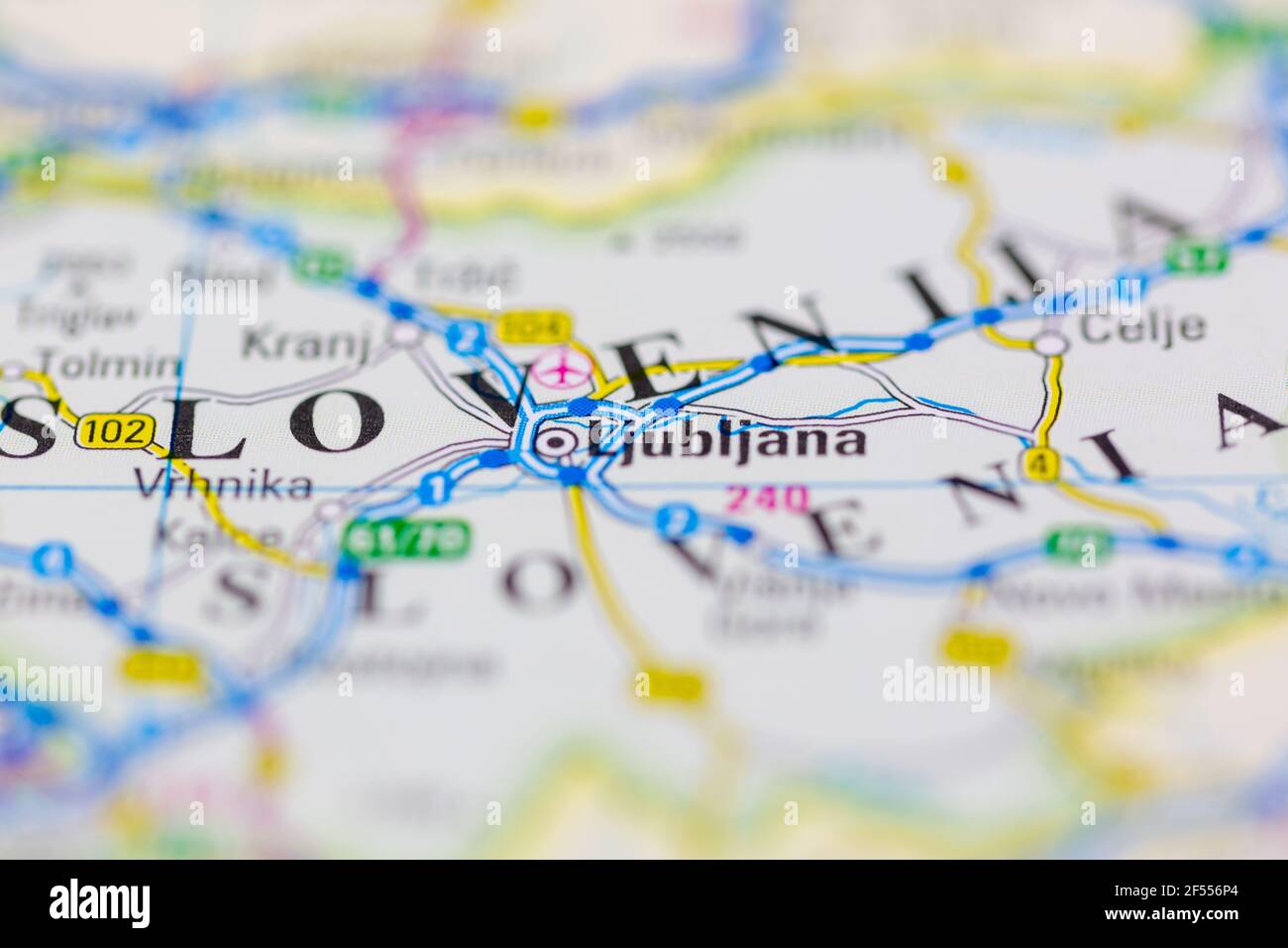 Ljubljana Shown on a Geography map or road map Stock Photo - Alamy