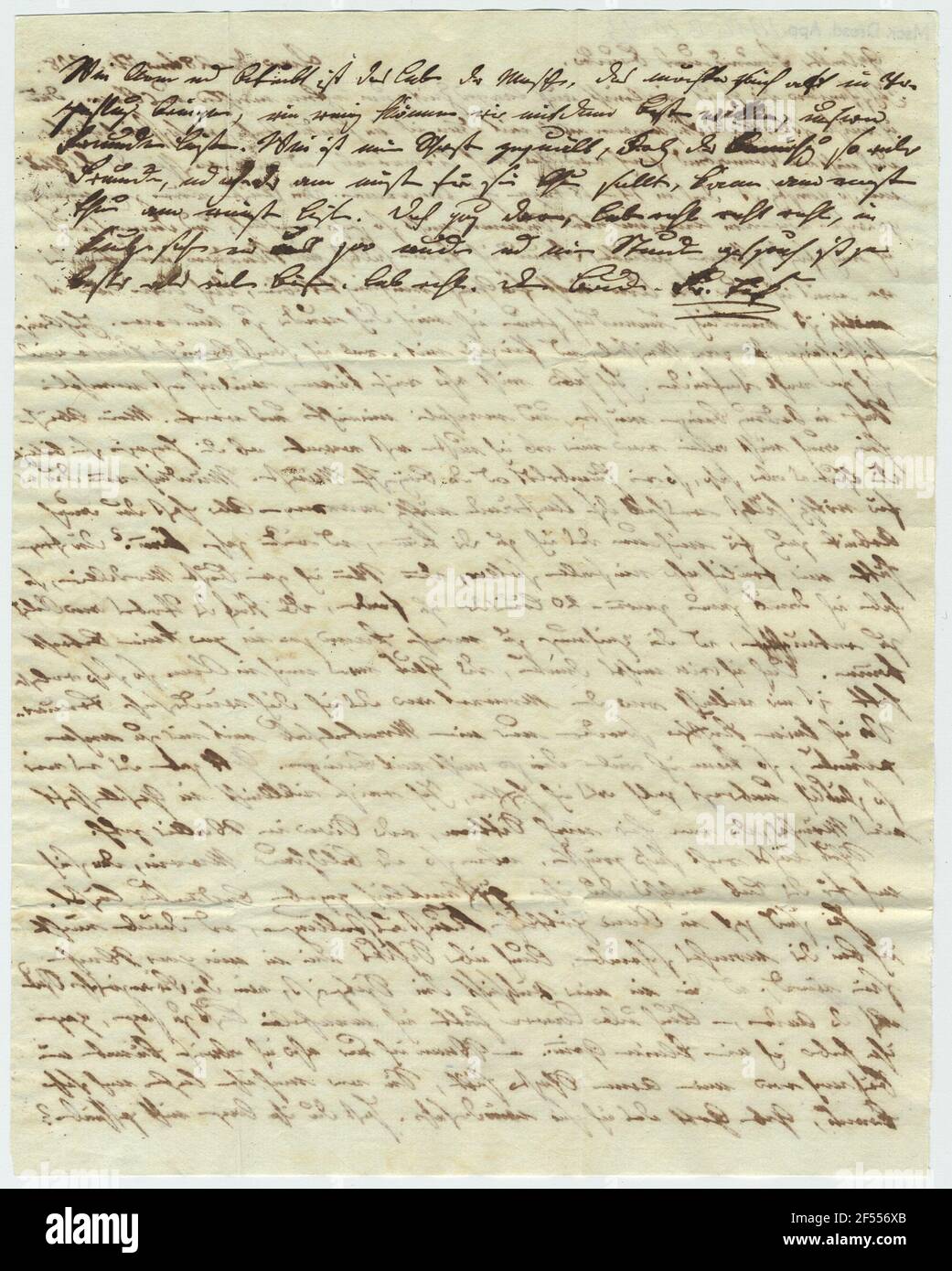 Letter from Friedrich Teck to August Wilhelm Schlegel, back Stock Photo ...