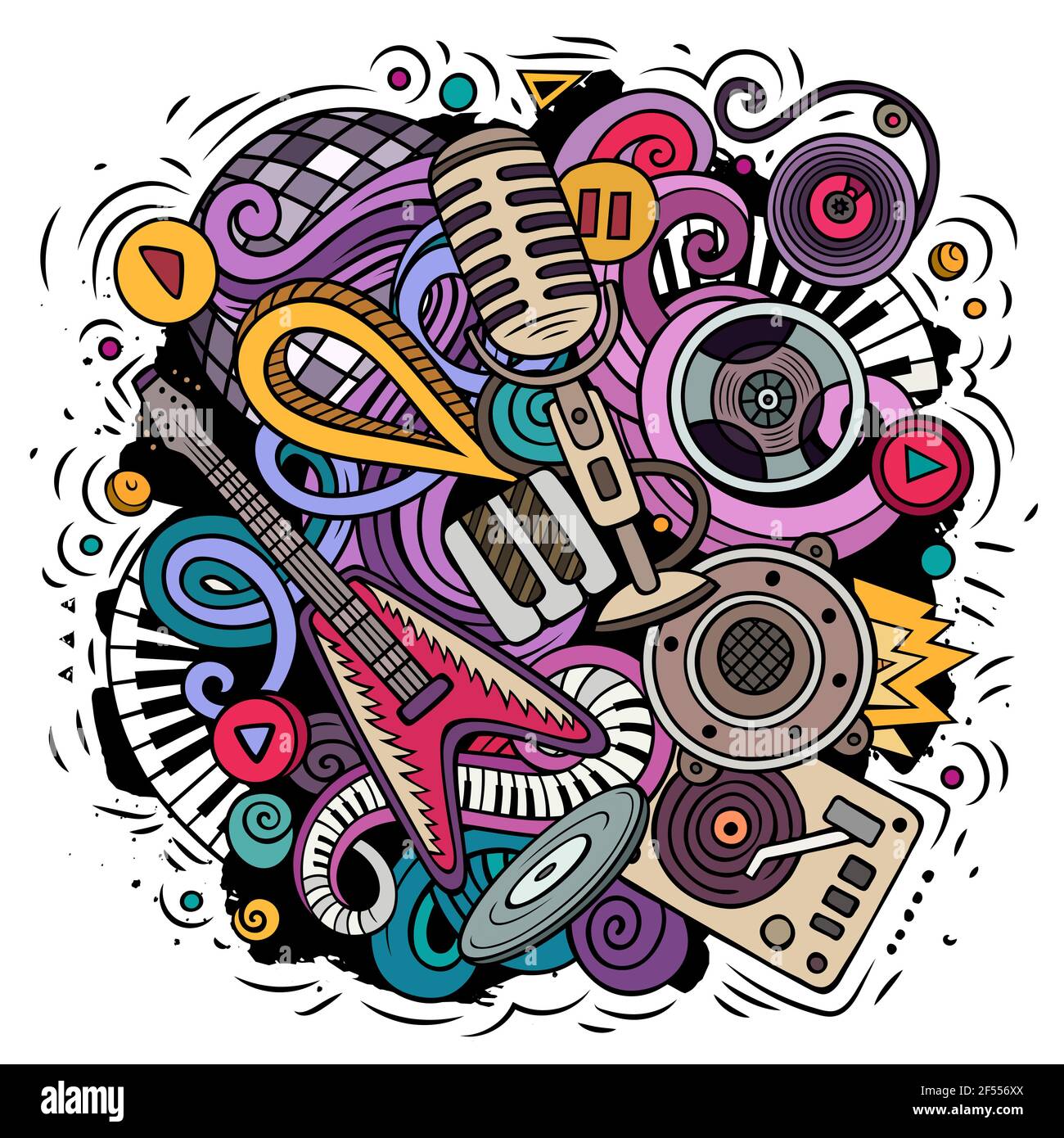 Cartoon Vector Doodles Disco Music Illustration Stock Vector Image cartoon-vector-doodles-disco-music-illustration-stock-vector-image