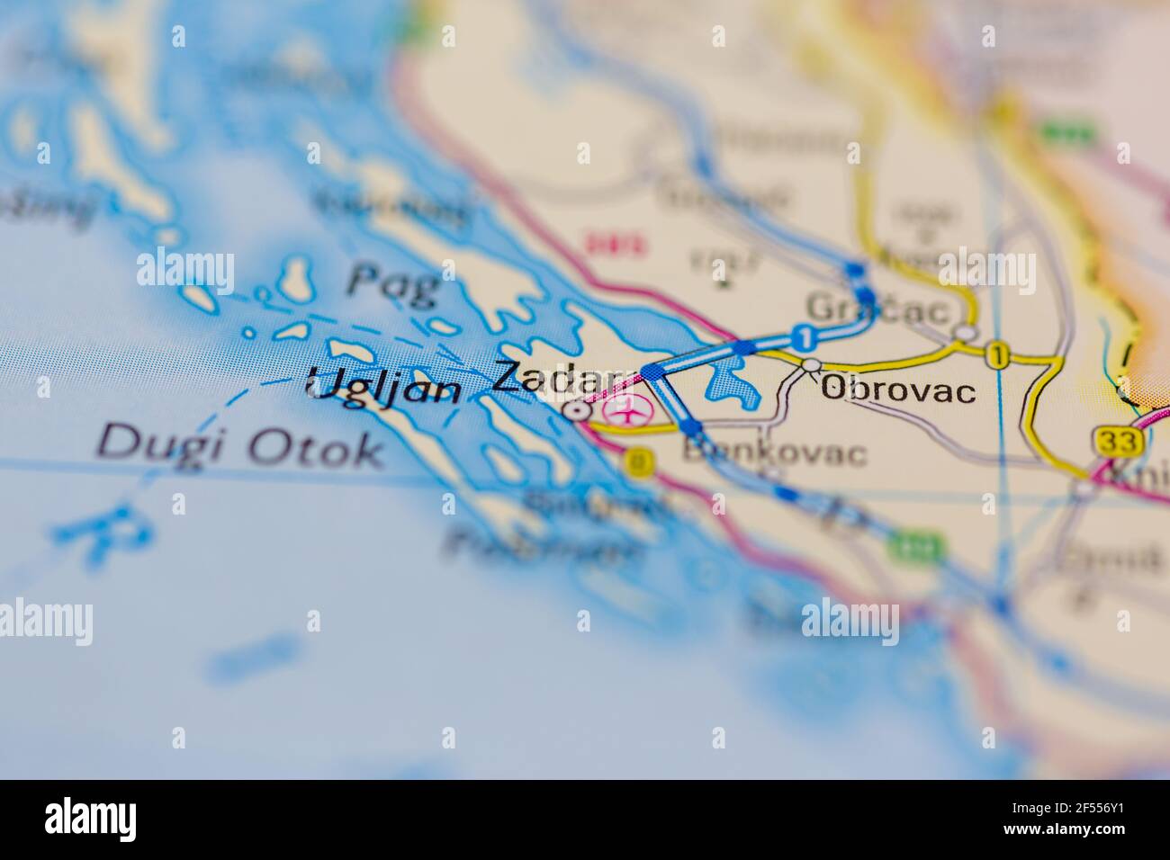 Zadar Shown on a Geography map or road map Stock Photo - Alamy