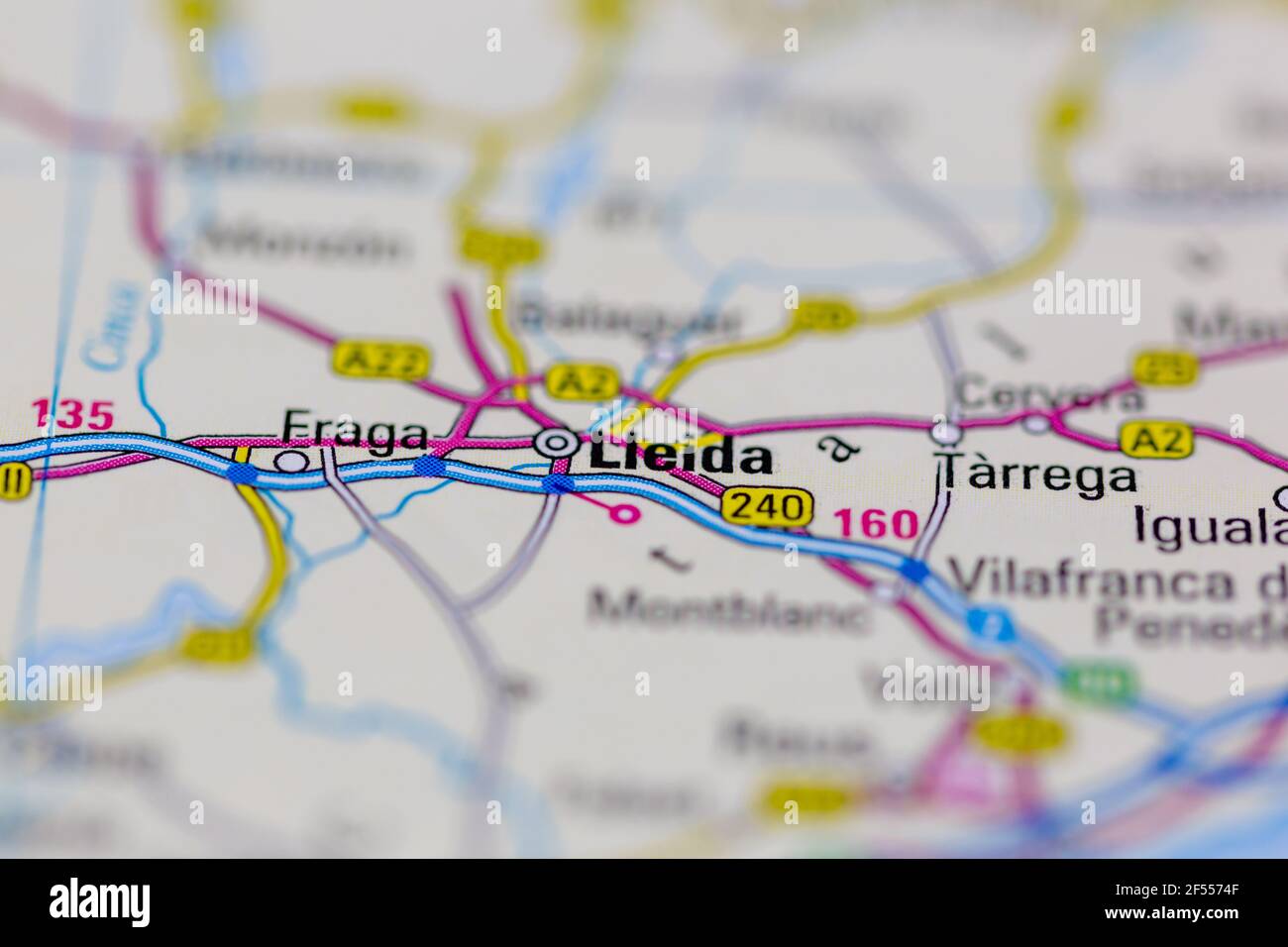 Lleida on a map hi-res stock photography and images - Alamy