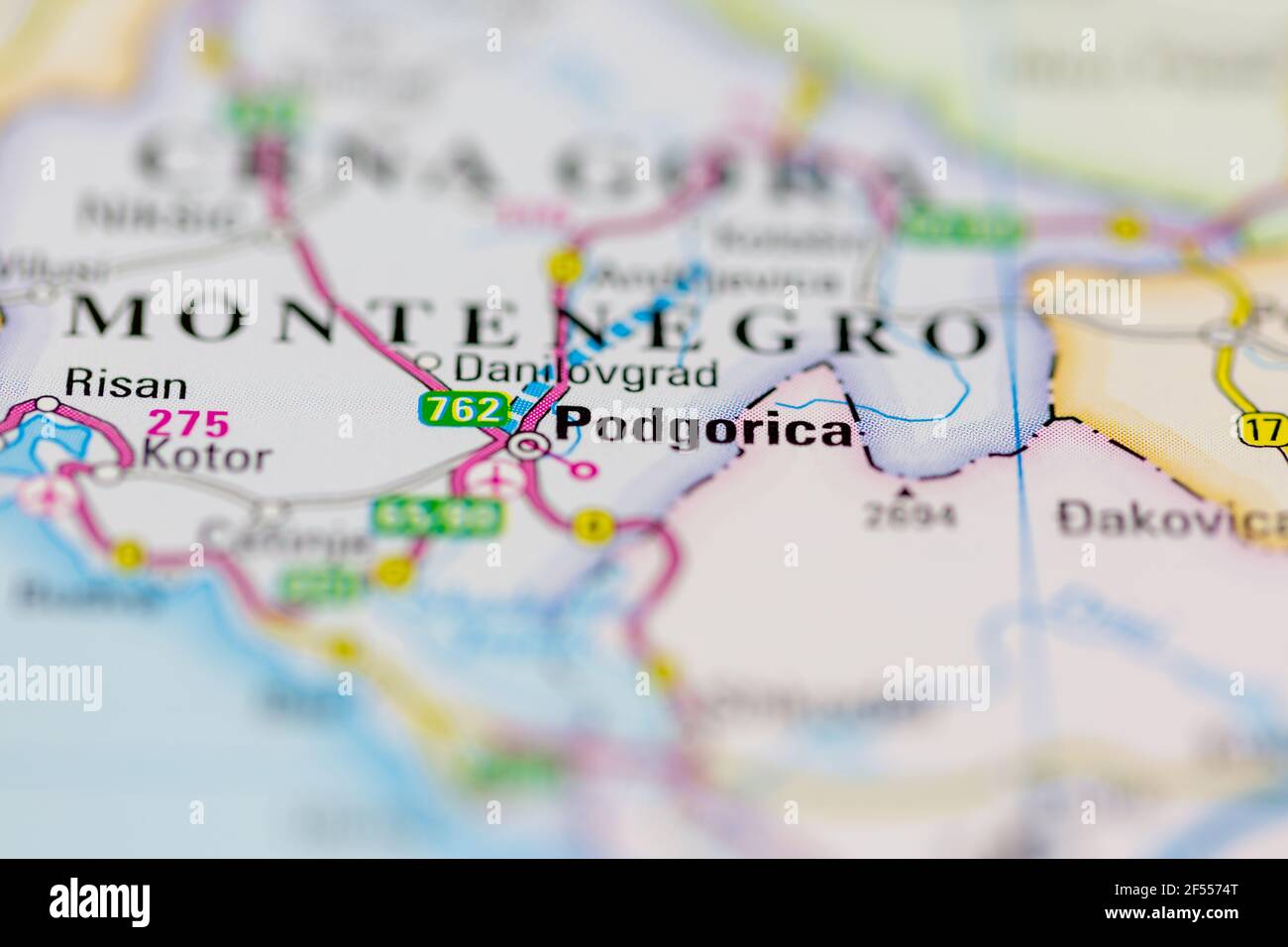 Podgorica Shown on a Geography map or road map Stock Photo - Alamy