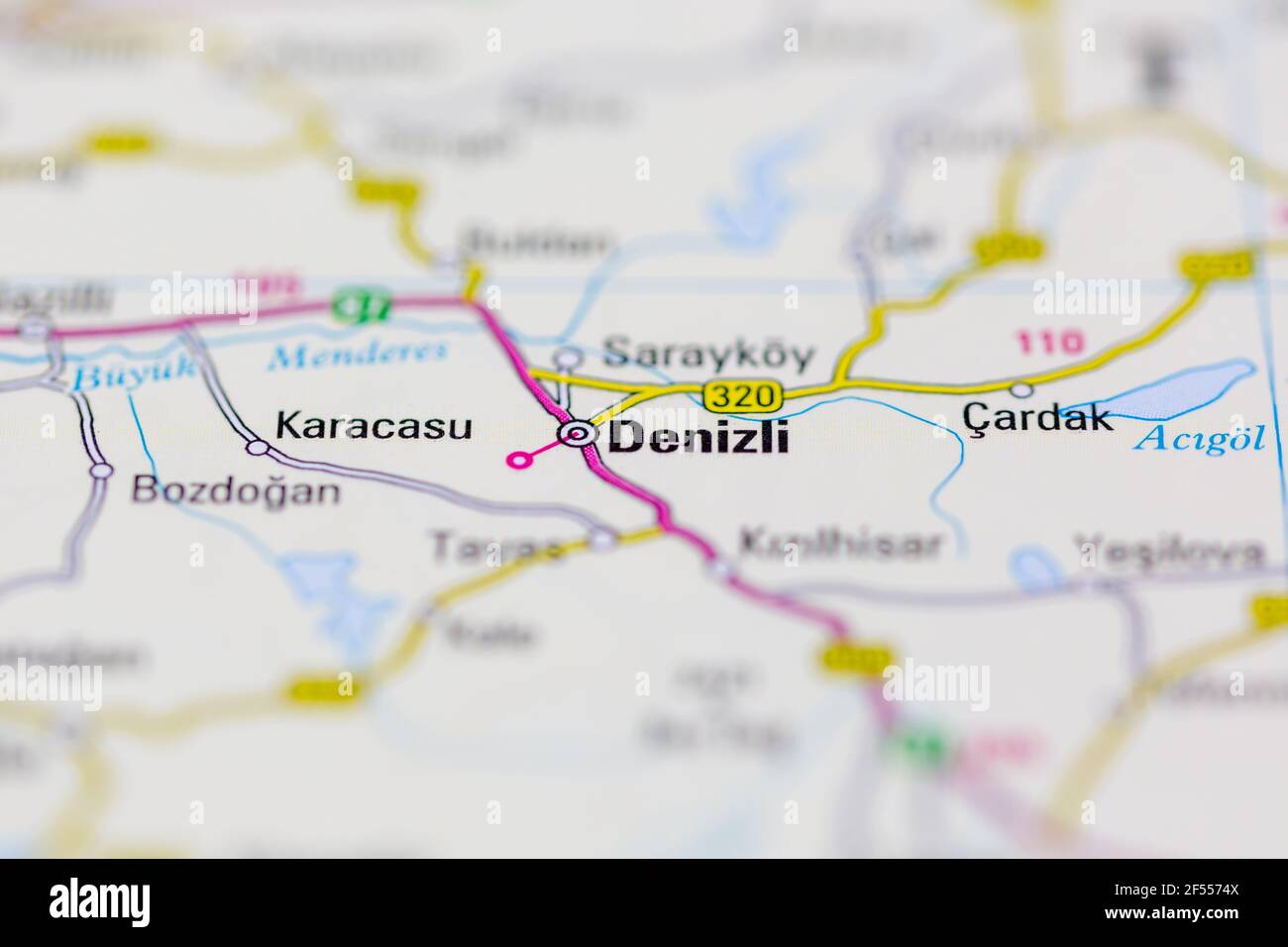 Denizli on a map hi-res stock photography and images - Alamy