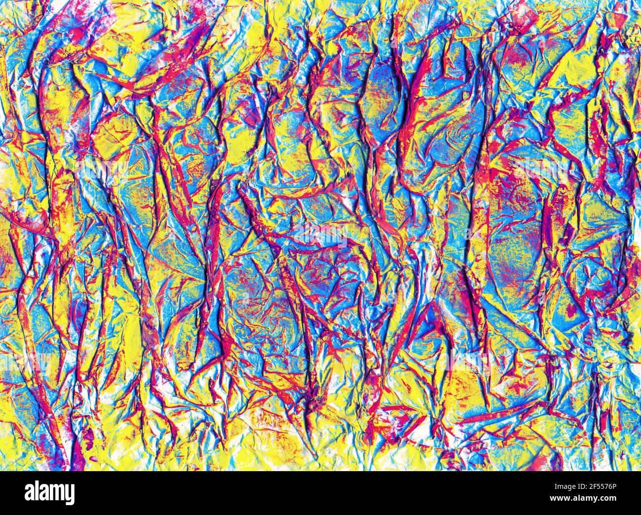 Contemporary abstract art illustration. Wrinkled paper texture paint ...