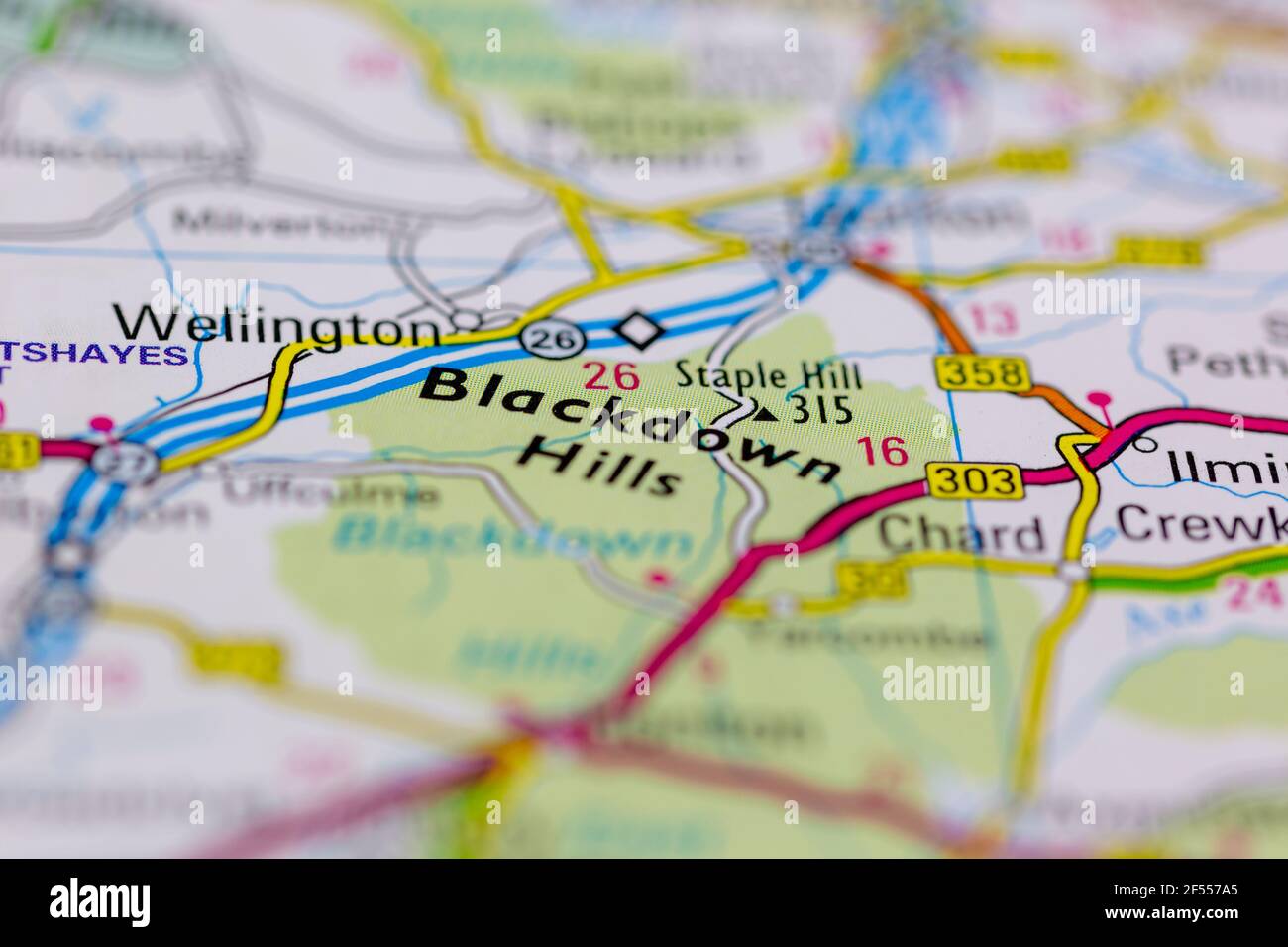 Map of blackdown hills hi-res stock photography and images - Alamy