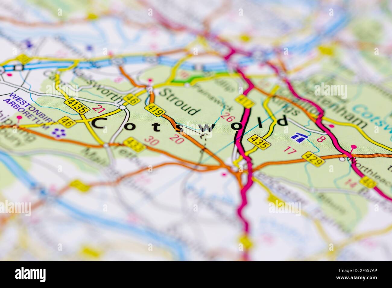 Cotswold on a map hi-res stock photography and images - Alamy